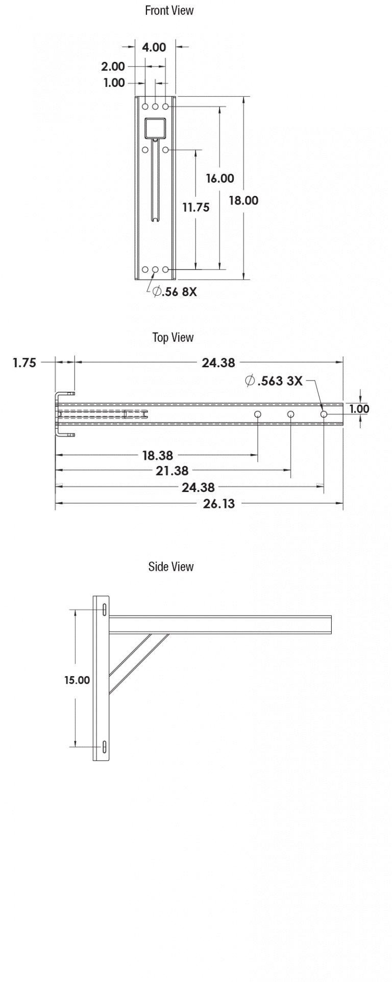 SAS-200-24 200lb Indoor Wall Mount - Adaptive Technologies Group