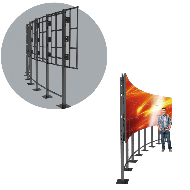 8X3 Landscape LCD Mount – HoverGrid™8X3 Ground Supported Curved LCD ...