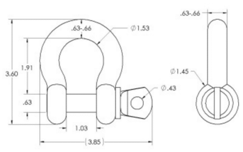 5/8" Shackle - SK-6256500lb Black Screw Pin Anchor Shackle | Adaptive ...