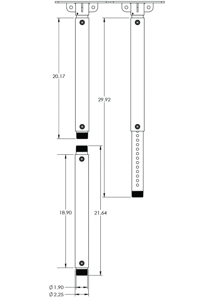 PIPE-150-203020-30 inch, 1.5 inch Telescoping Pipe Adapter - Adaptive ...